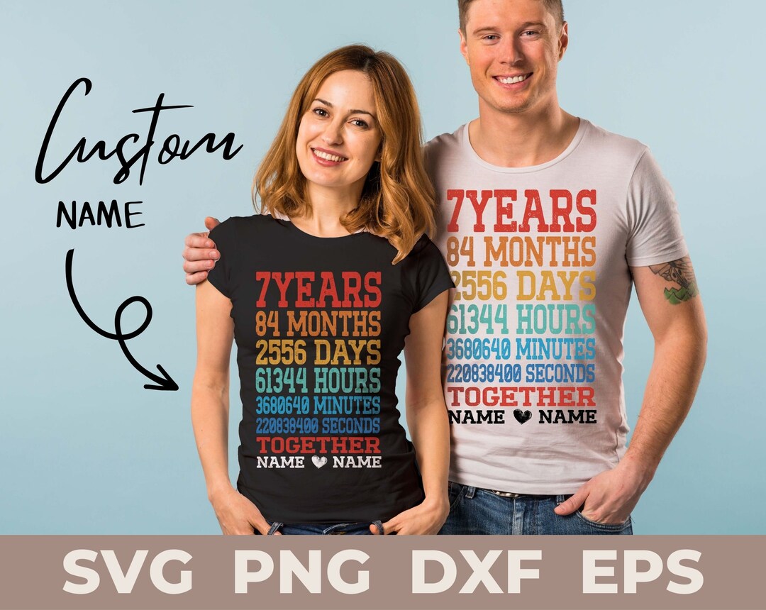 Custom 7 Years Together SVG | Seven Wedding Svg, 7th Anniversary Gift ...