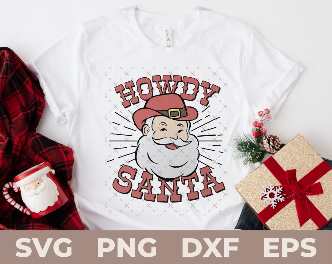 Cowboy Santa SVG | Howdy Svg, Retro Christmas Png, Vintage Christmas ...