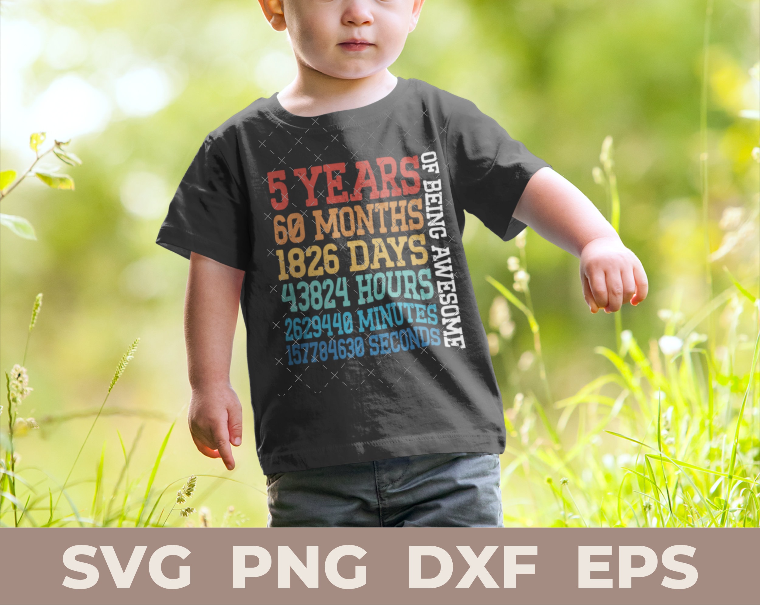 5 Years of Being Awesome | 5 Year Svg, 5 Year Old Svg, 5 Year Word Art ...