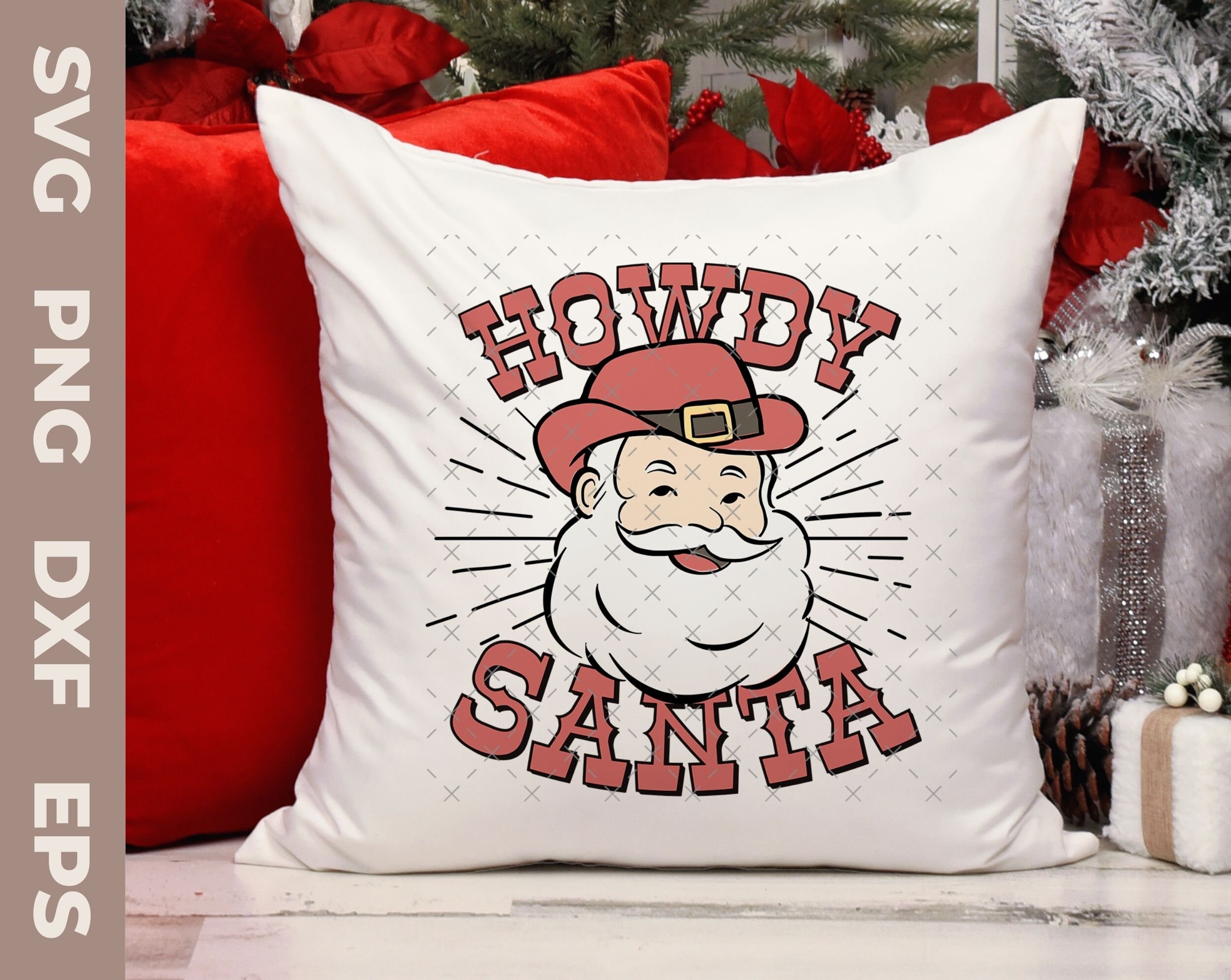 Cowboy Santa SVG | Howdy Svg, Retro Christmas Png, Vintage Christmas ...