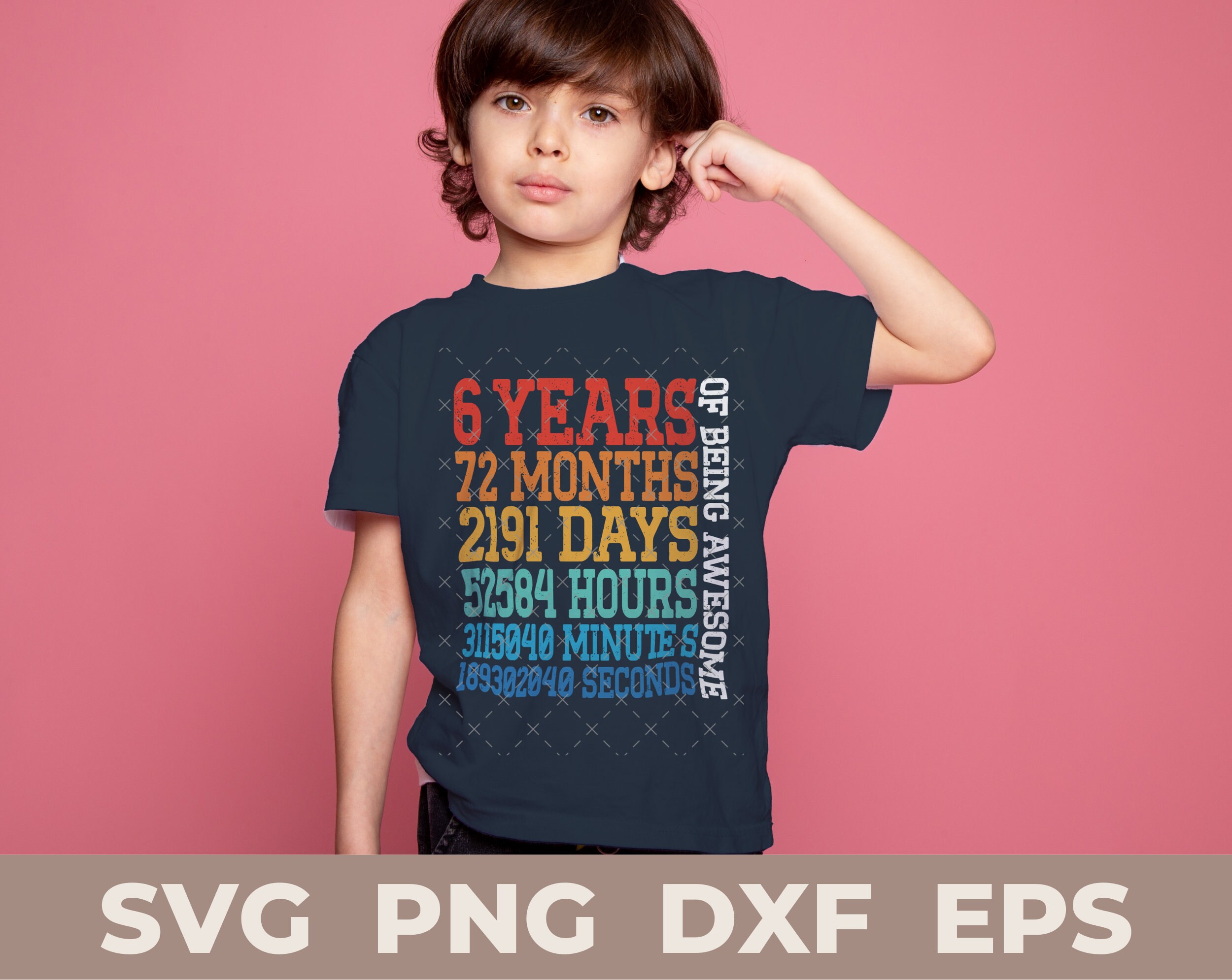 6 Years of Being Awesome | 6 Year Svg, 6 Year Old Svg, 6 Year Word Art ...