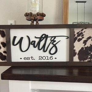 Fully Customizable Faux Cow Wooden Sign Home Decor 3D Wood Engraved - Etsy