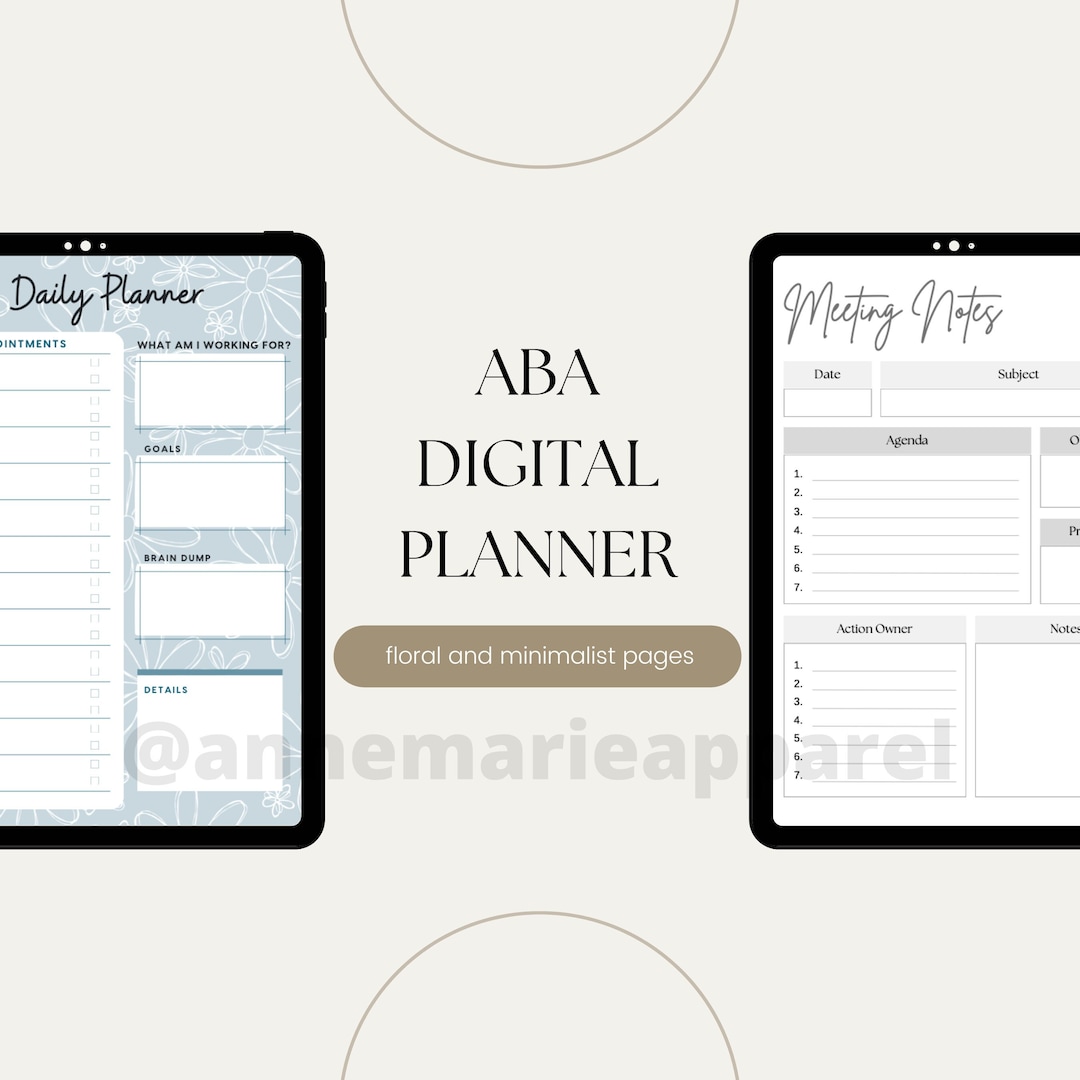 ABA Digital Planner | ABA Printable Planner Pages | Behavior Analyst ...