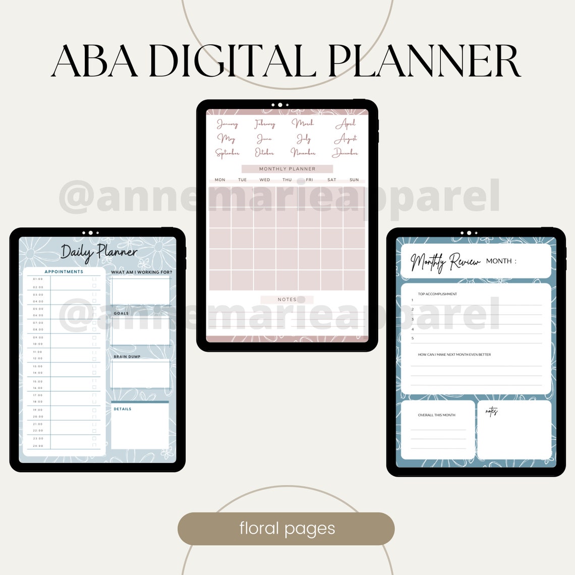 ABA Digital Planner ABA Printable Planner Pages Behavior - Etsy