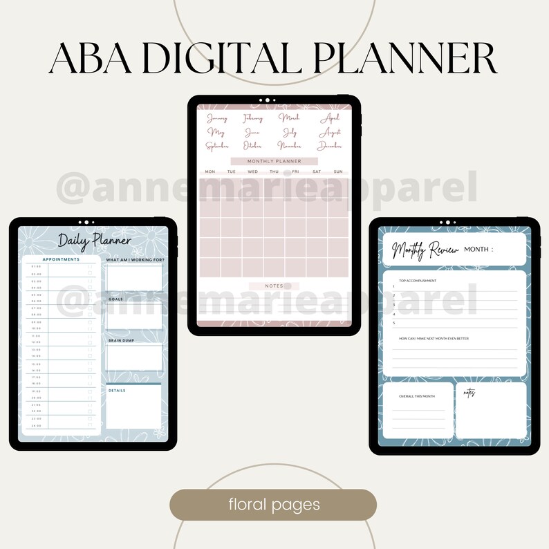 ABA Digital Planner | ABA Printable Planner Pages | Behavior Analyst ...