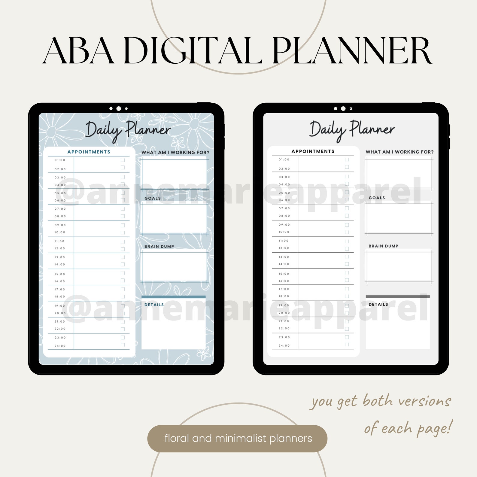 ABA Digital Planner ABA Printable Planner Pages Behavior - Etsy