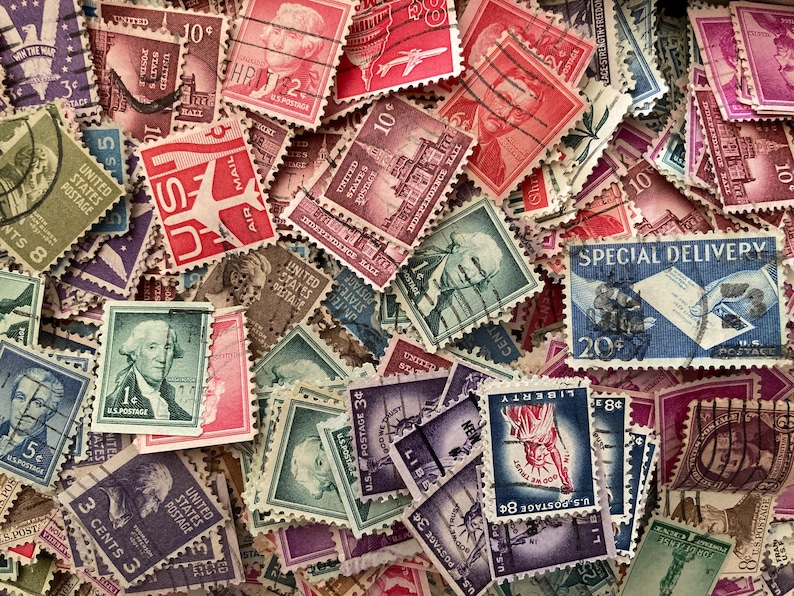 Lot of 1,000 Vintage 1950s 1960s Cancelled US Postage Stamps for ...