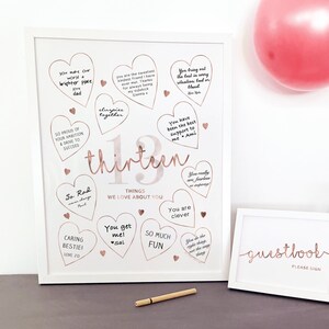 13 Things We Love About You Rose Gold Party Decor, Printable Sign 13th ...