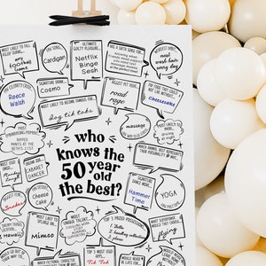 Fun 50th Birthday Party Game Trivia | Who Knows the 50 Year Old Best ...