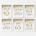 65th Birthday Printables Gold Signs, Sixty-five Years Loved, Cheers 65 ...