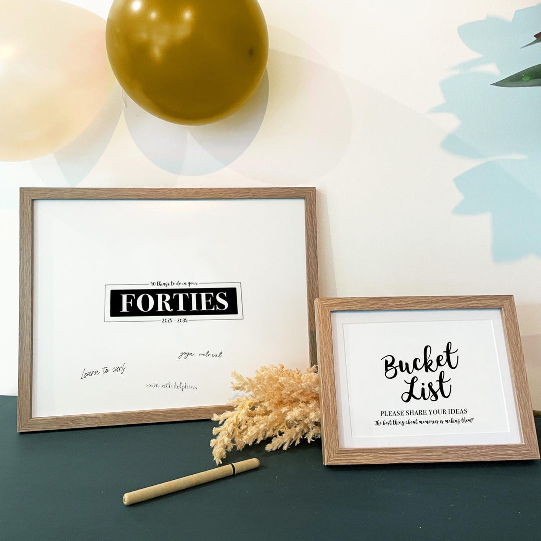 40th Bucket List 2025, 40 Things to Do in Your Forties, Printable ...