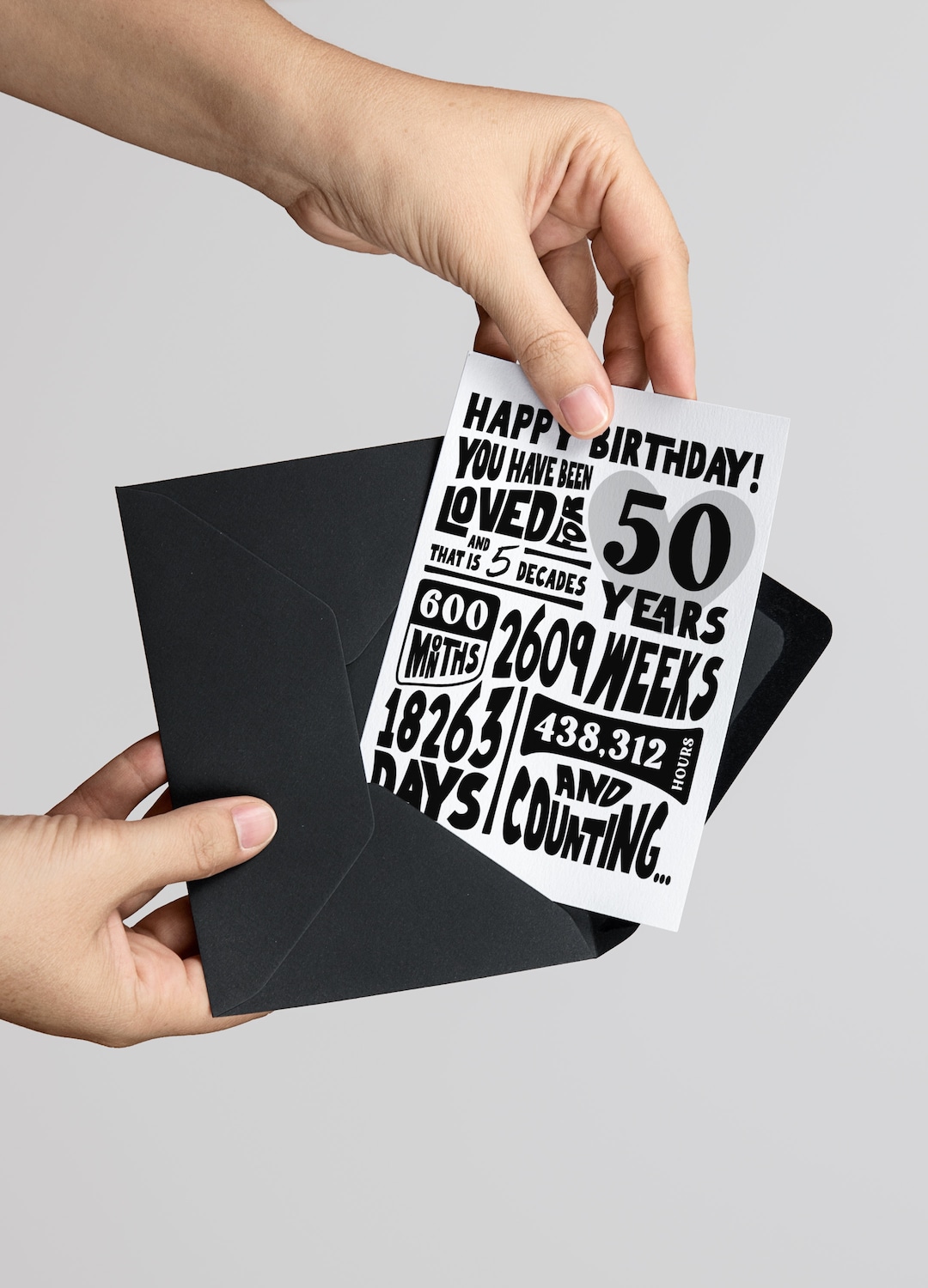 Printable 50th Birthday Card You Have Been Loved for 50 Years Old ...