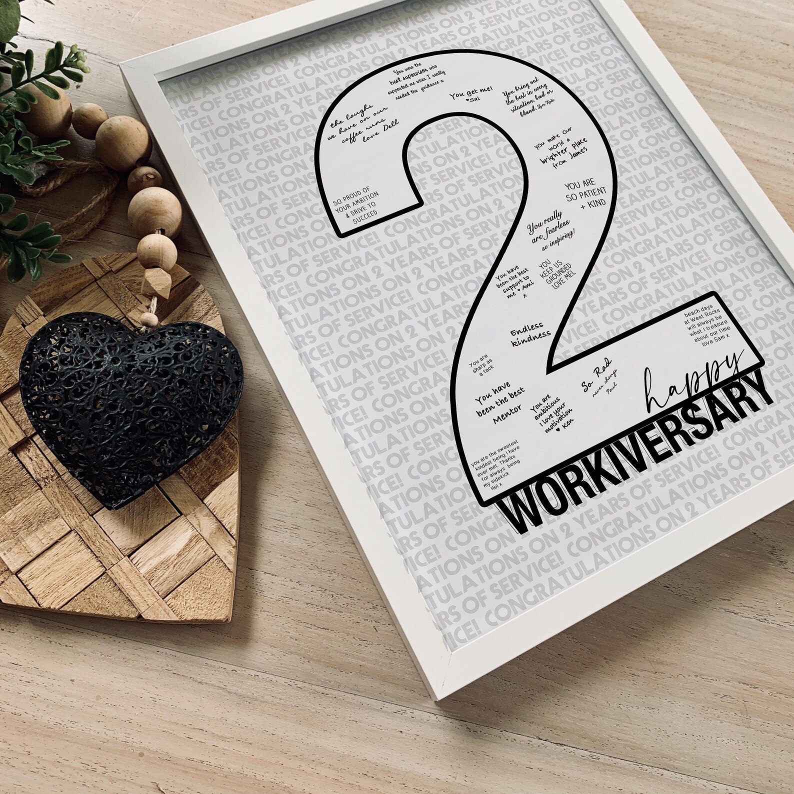 2nd Work Anniversary Card Alternative | 2 Years Service | Happy ...