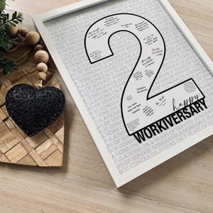 2nd Work Anniversary Card Alternative | 2 Years Service | Happy ...