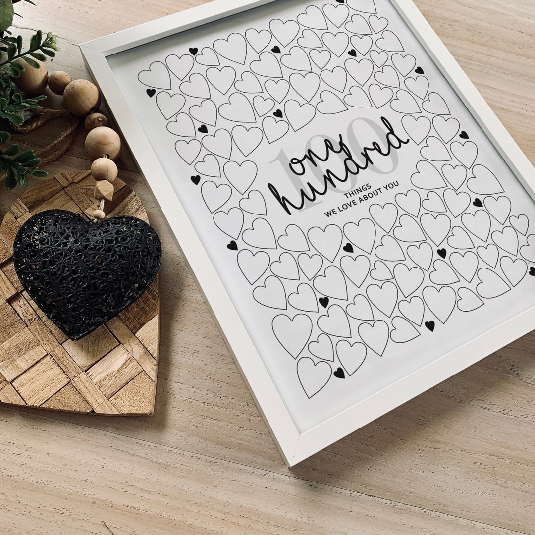 100 Things We Love About You Birthday Sign for Men's 100th, Guests Sign ...