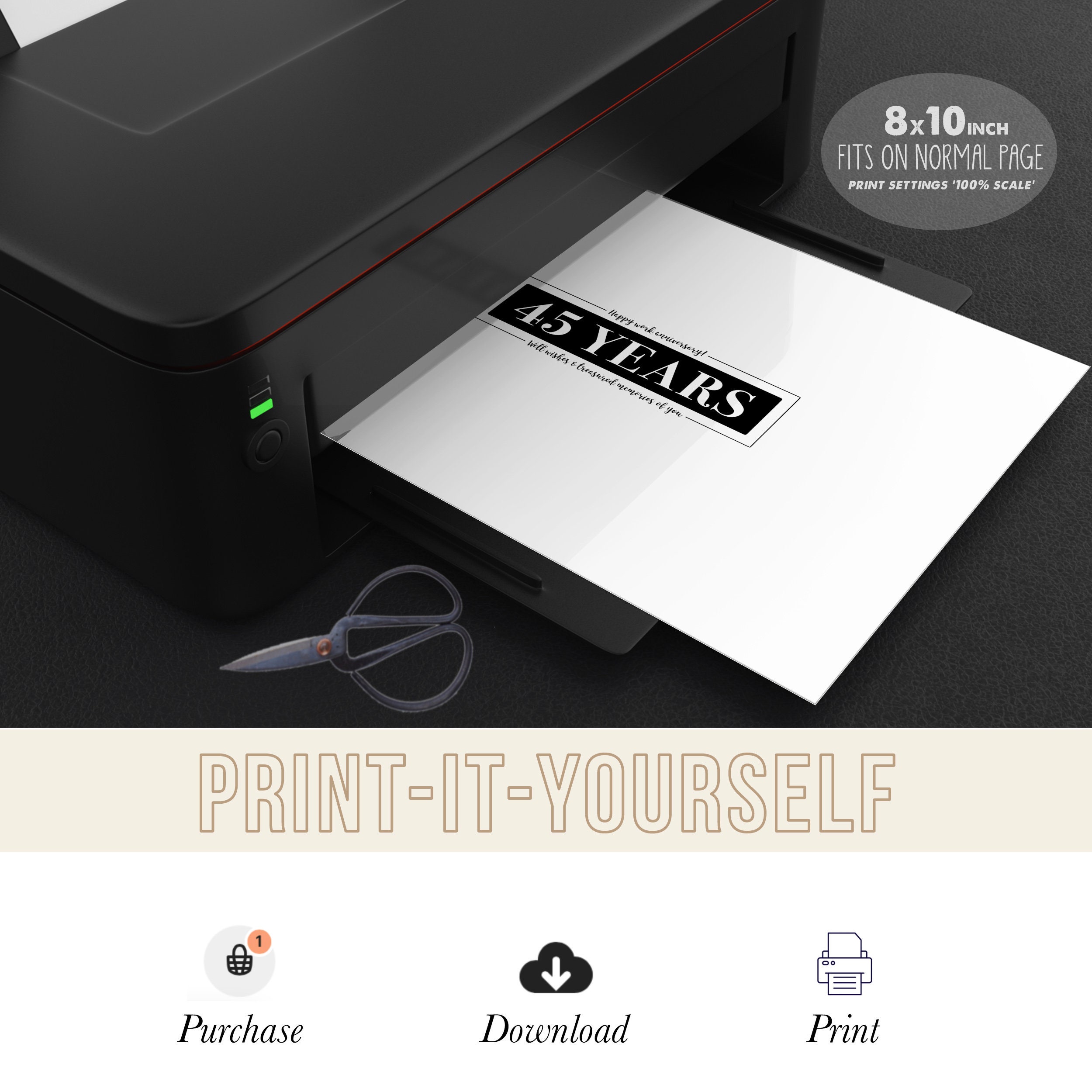 45 Year Work Anniversary Message Poster | Card Alternative Employee, Co ...