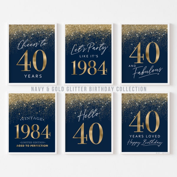 Blue 40 Birthday Decorations - Etsy