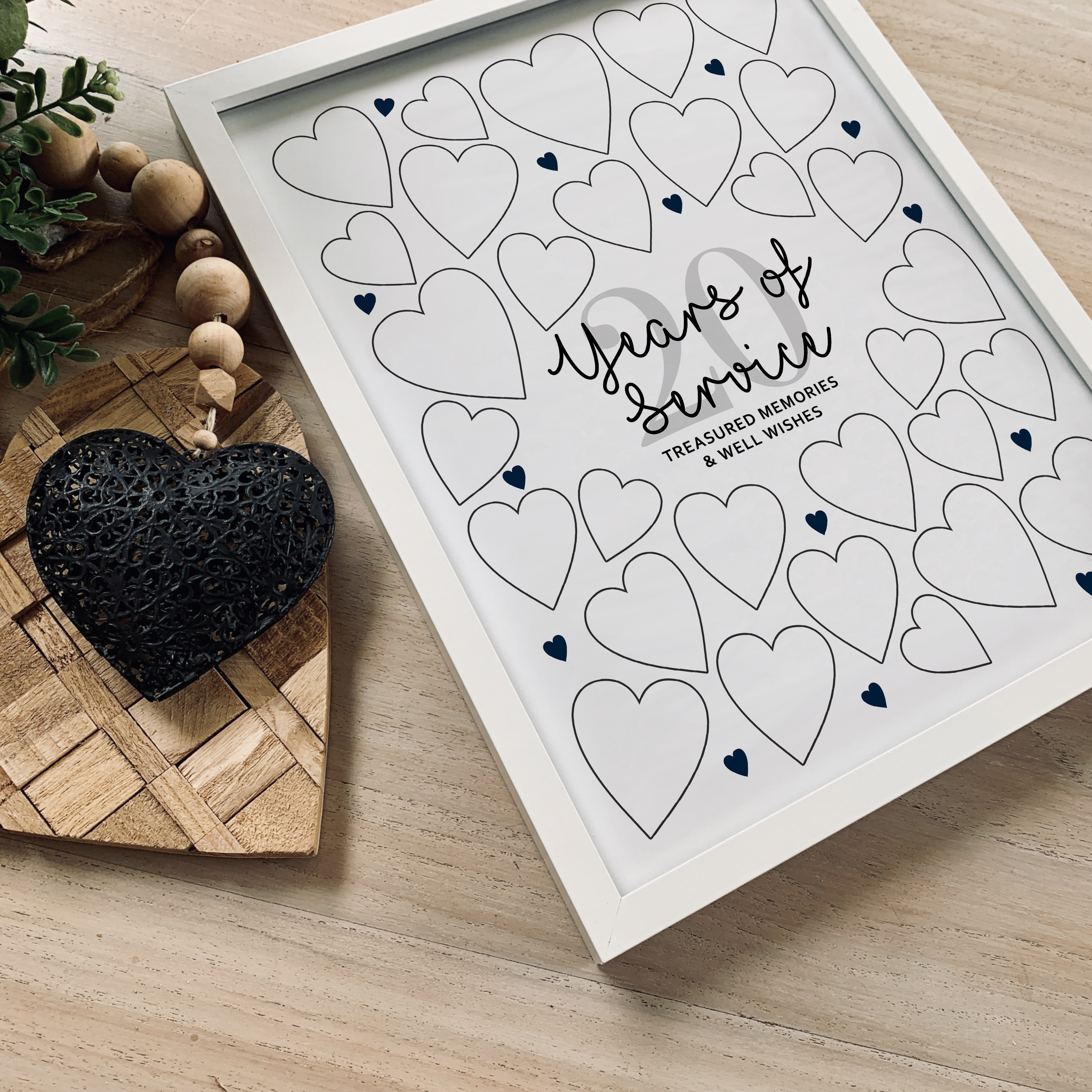 20 Year Employee Service Award Printable 20th Work Anniversary Gift ...