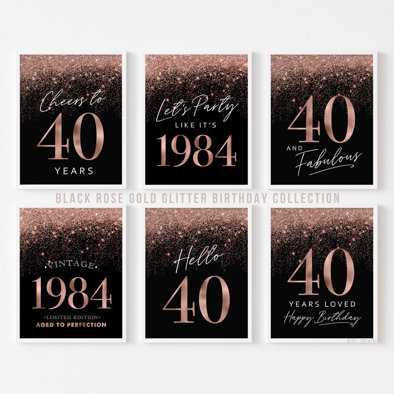 40th Printable - Etsy