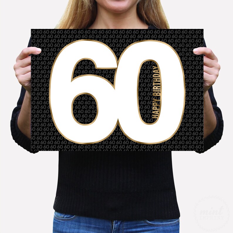 60th Guest Book Poster Printable Birthday Signage Happy 60th - Etsy