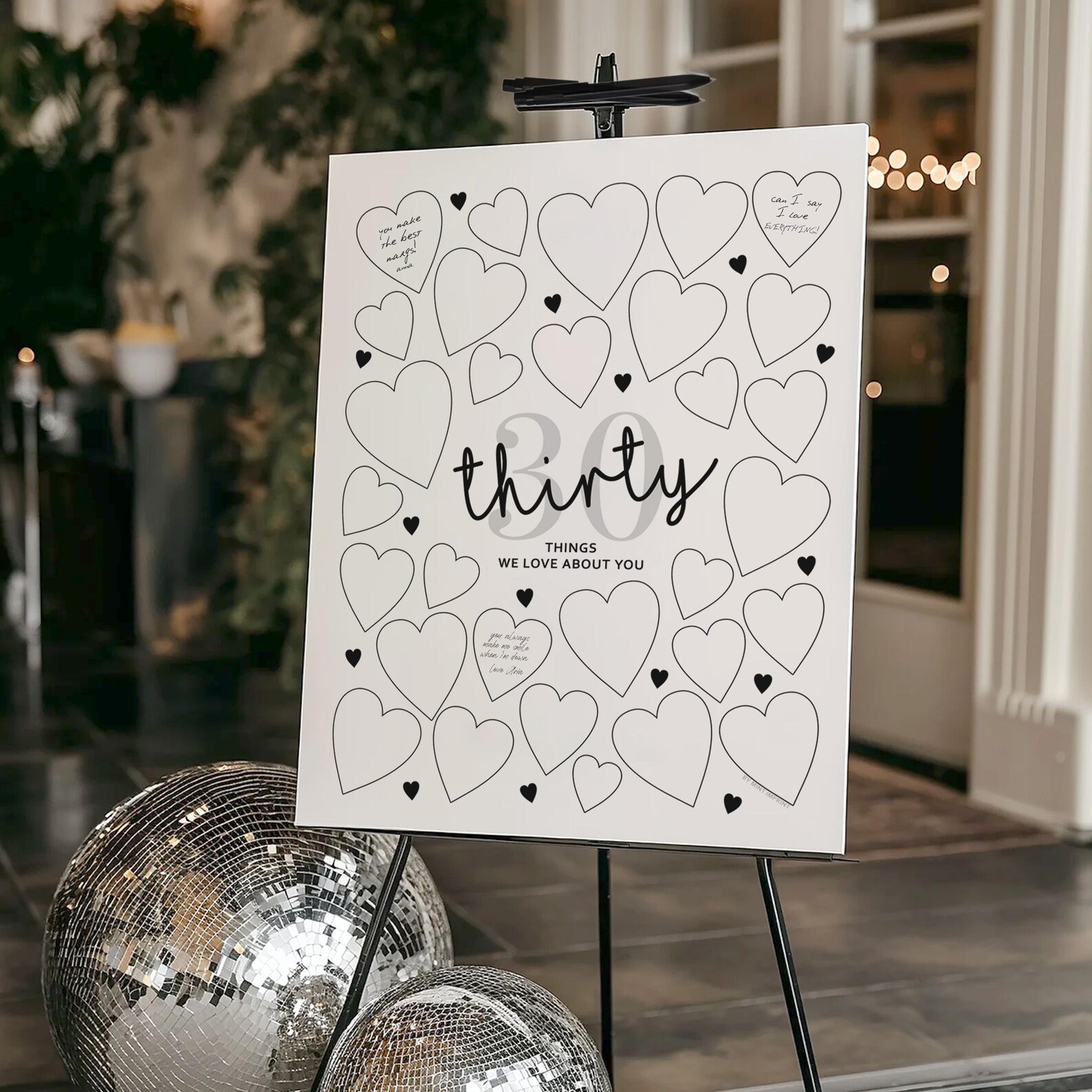 Thirty Things We Love About You Printable Sign in Board 30th Birthday ...