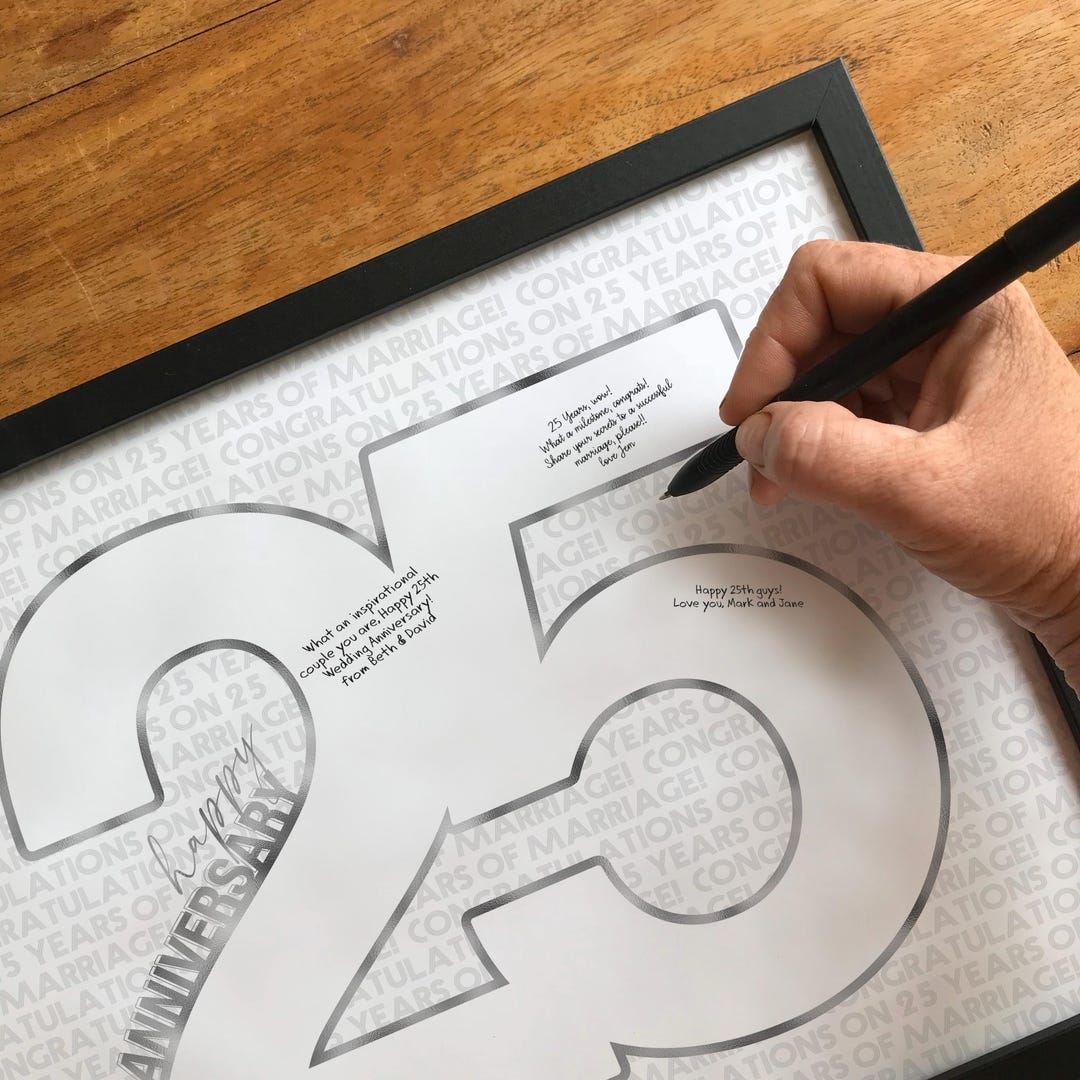 25th Wedding Anniversary Party Sign in | Celebrating 25 Years Married ...