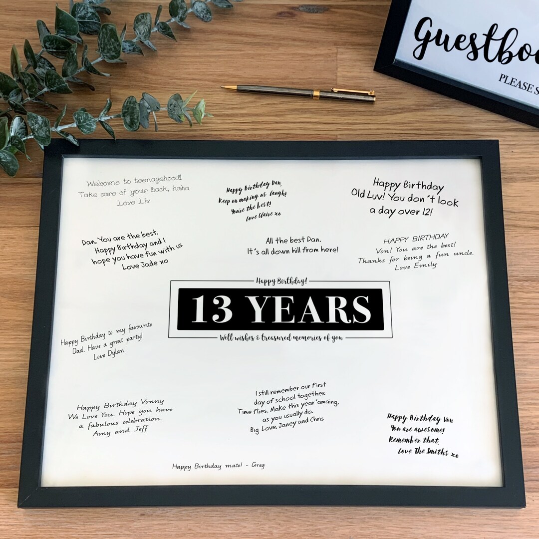 13 Years Signature Board Printable Sign Happy 13th Birthday Well Wishes ...