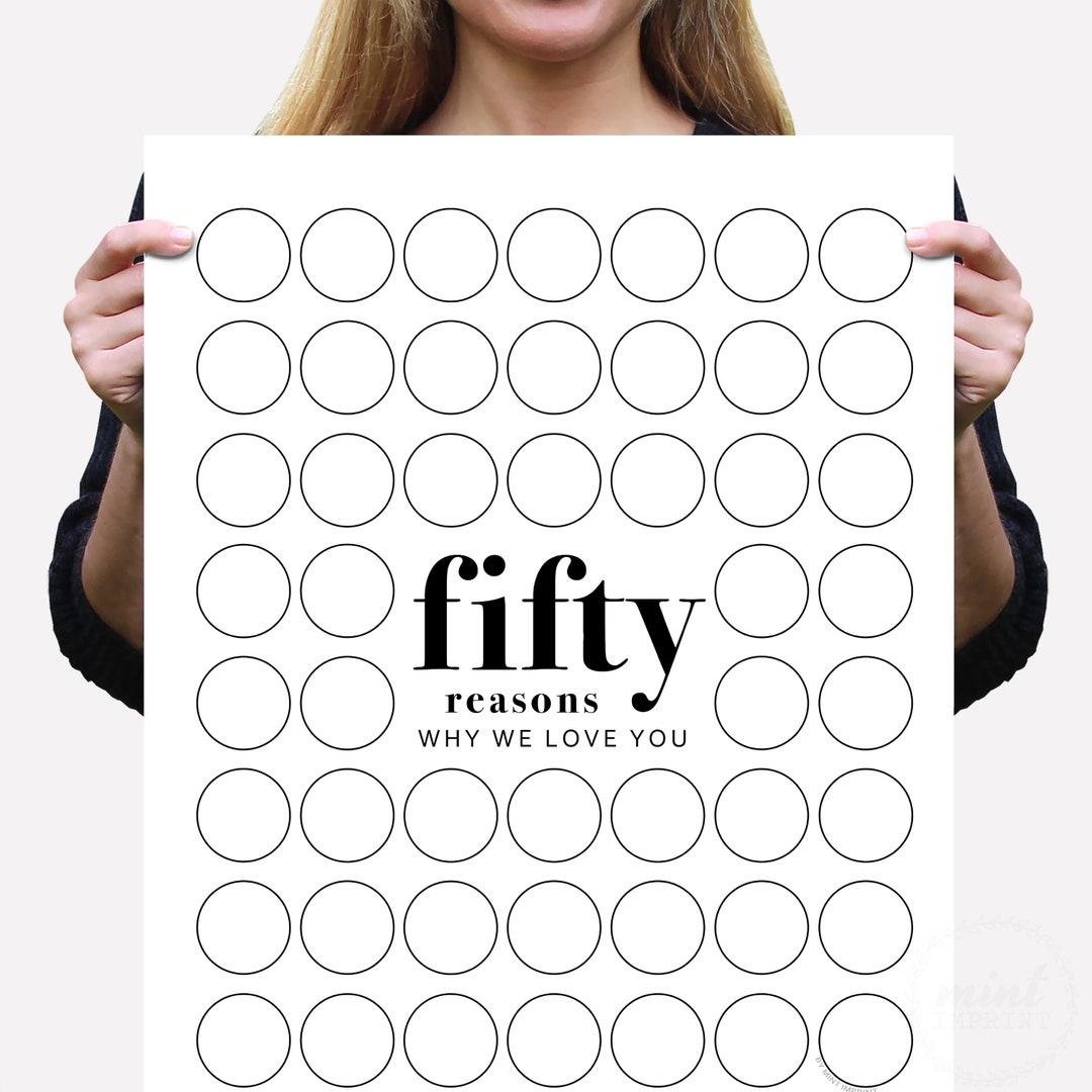 Fifty Reasons Why We Love You Printable Modern Minimalist - Etsy