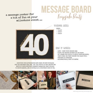 40th Birthday Signatures Number 40 Shape Poster Printable Digital ...