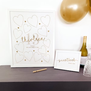 13 Things We Love About You Gold Party Decor, Printable Sign 13th ...