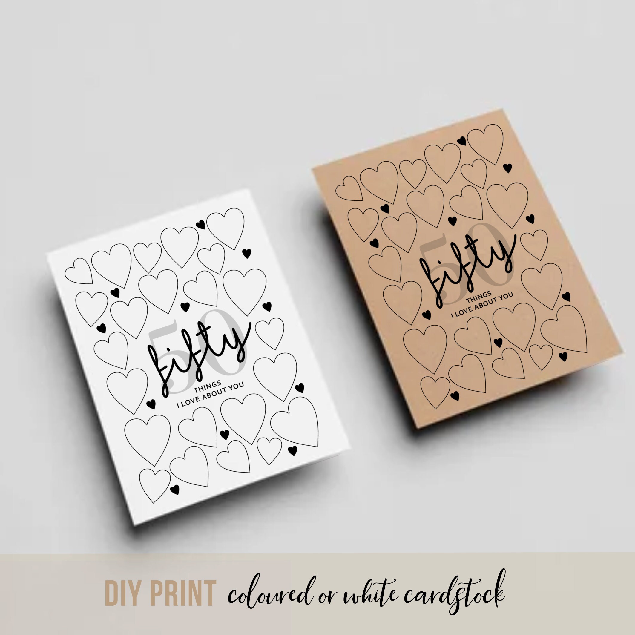 50th Birthday Card 50 Things I Love About You Write Loving - Etsy