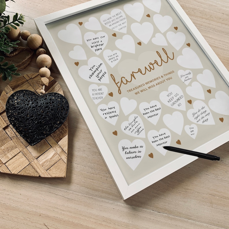 Printable Gift for Co-worker Boss Leaving, Farewell Treasured Memories ...