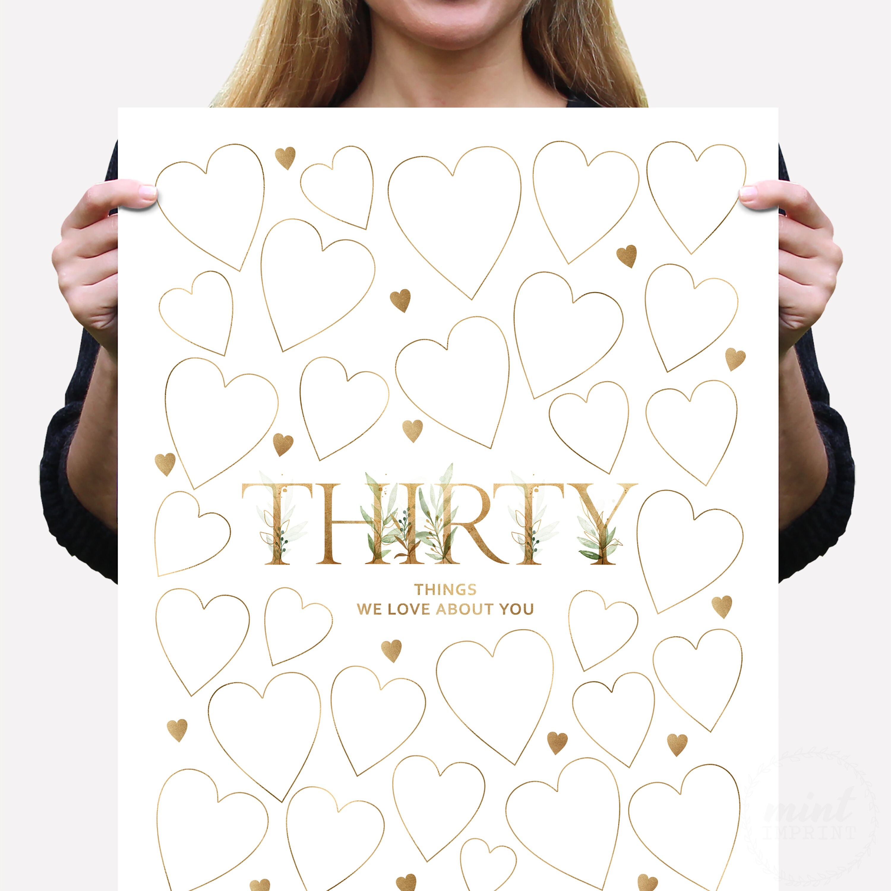 Thirty Things We Love Printable Sign, Women's 30th Birthday Message ...