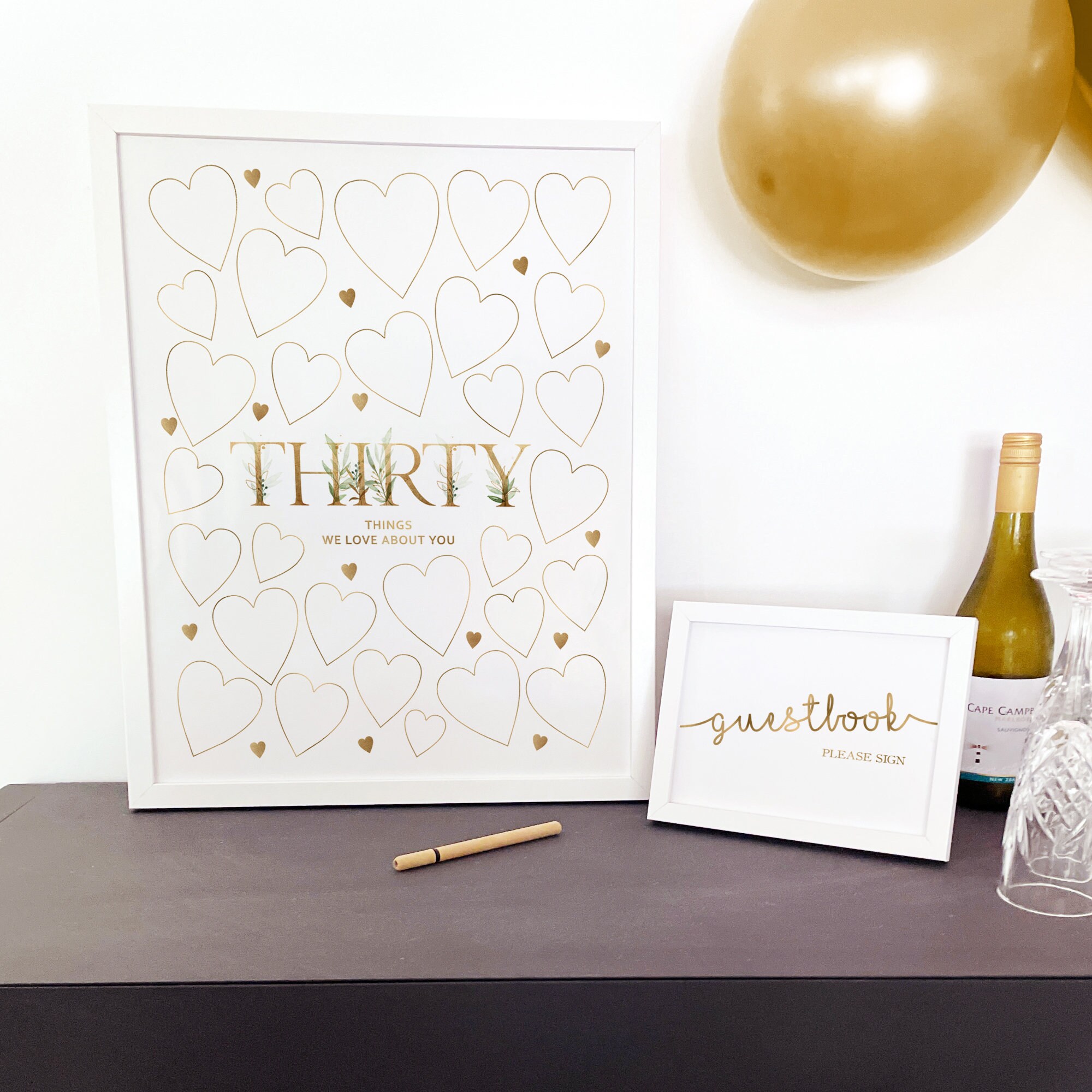 Thirty Things We Love Printable Sign, 30th Birthday Message Board ...