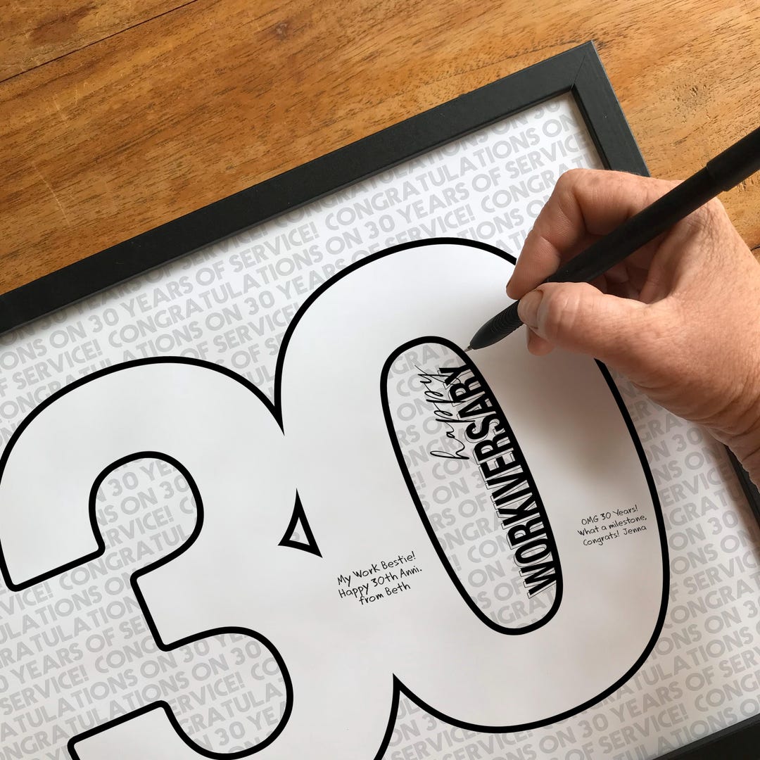 30th Work Anniversary Card Alternative | 30 Years Service | Happy ...