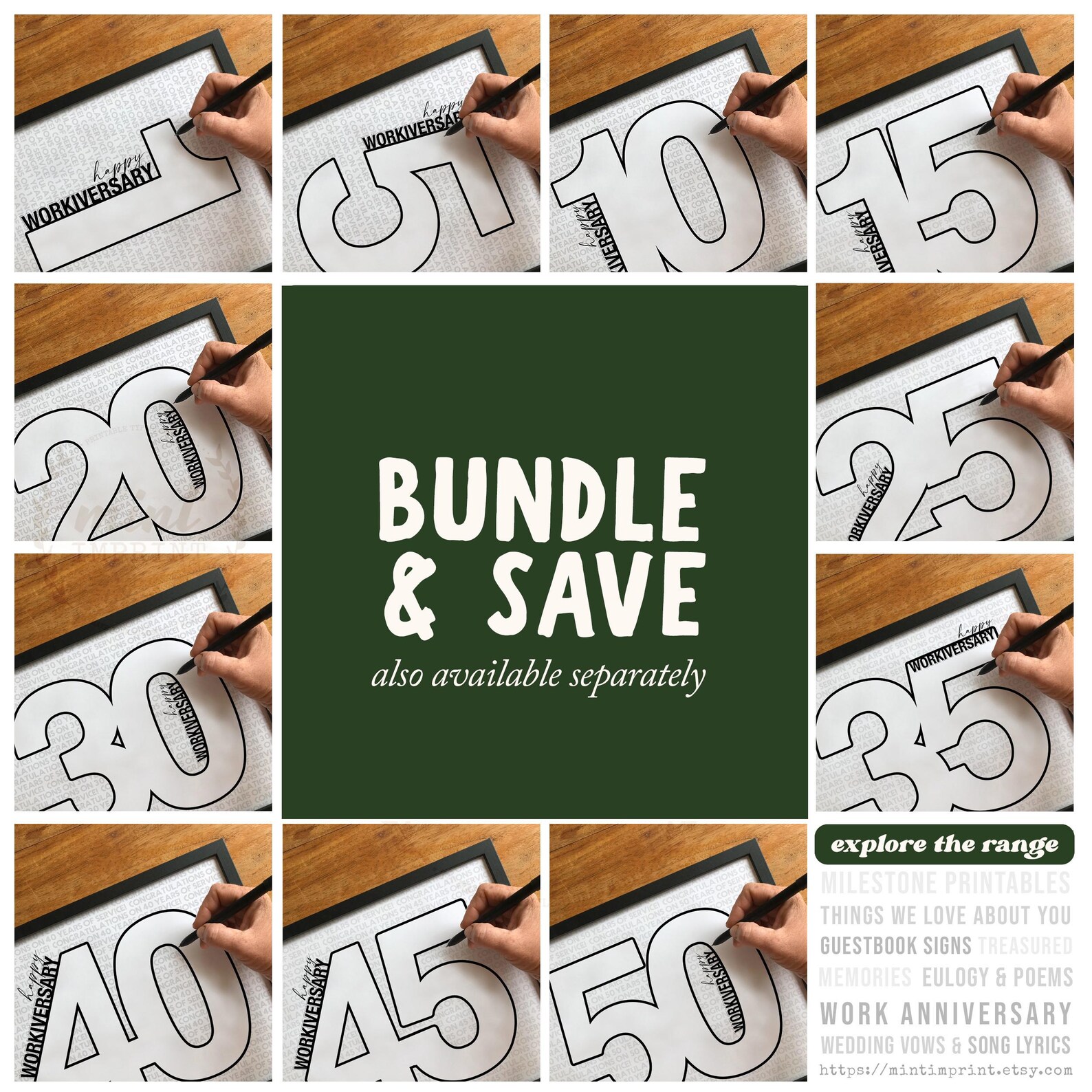 40th Work Anniversary Card Alternative | Employee Co-worker Boss ...