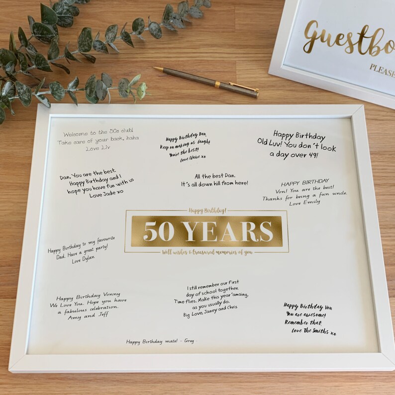 50 Years Signature Board Printable Sign Happy 50th Birthday | Etsy