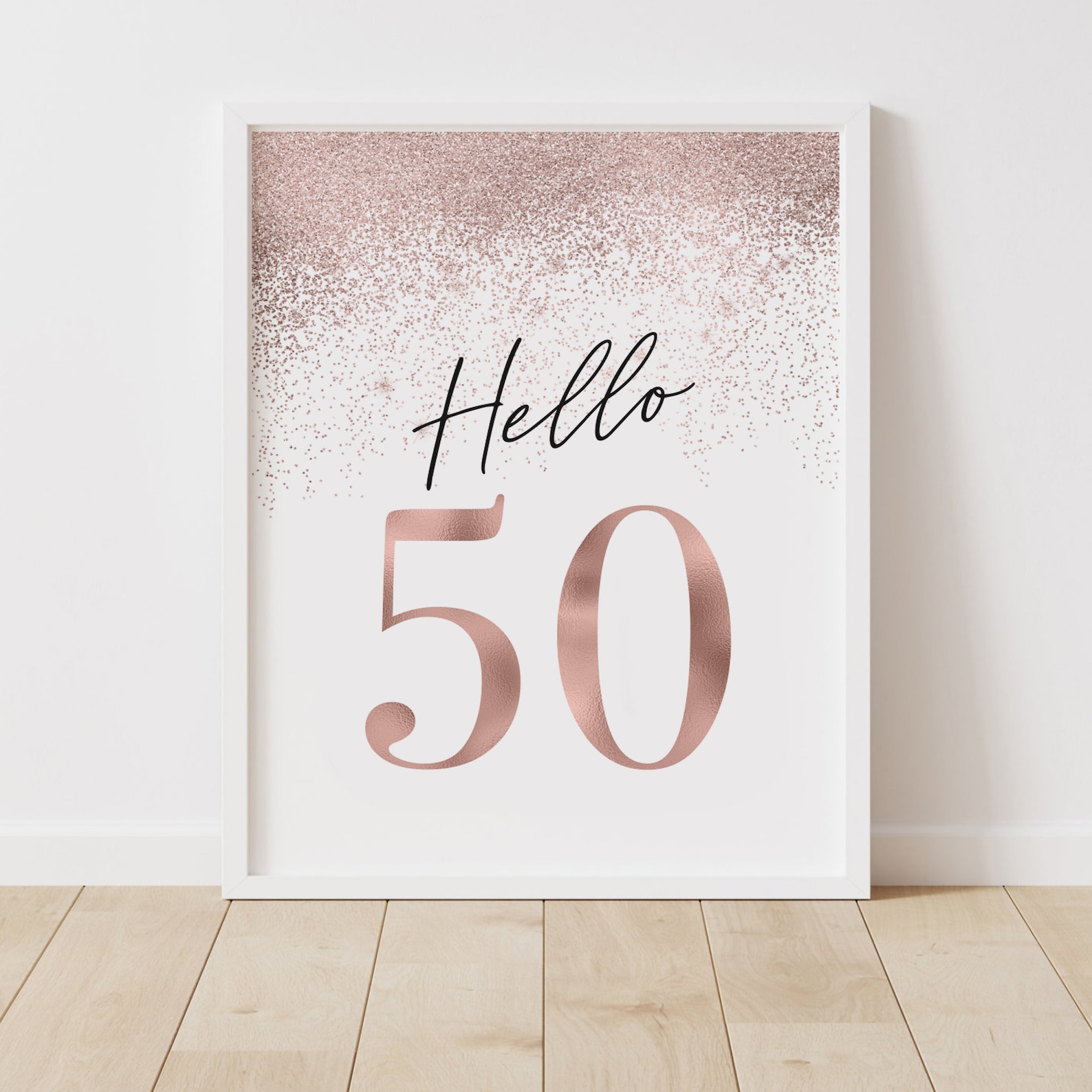 Rose Gold 50th Birthday Party Decorations Printable 50 | Etsy