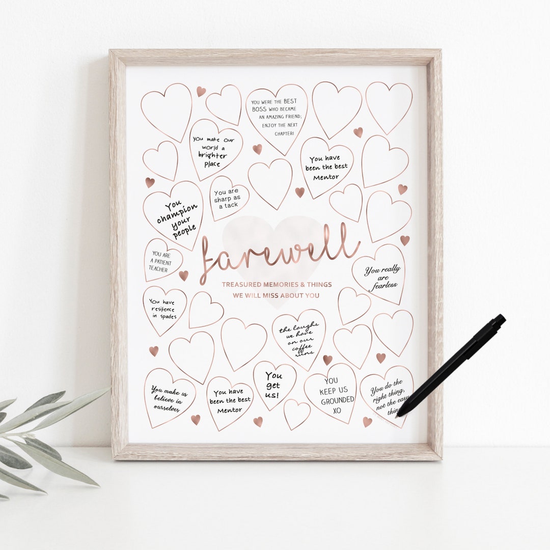 Employee Leaving Gift, Printable Message Poster, Treasured Memories and ...
