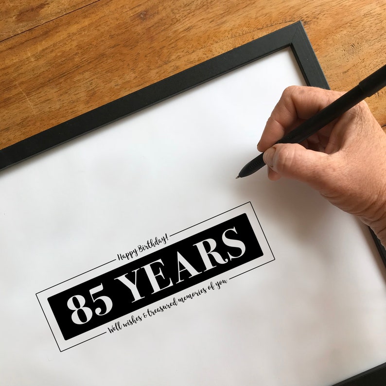 85th Birthday Guest Book Alternative, Printable Message Poster ...