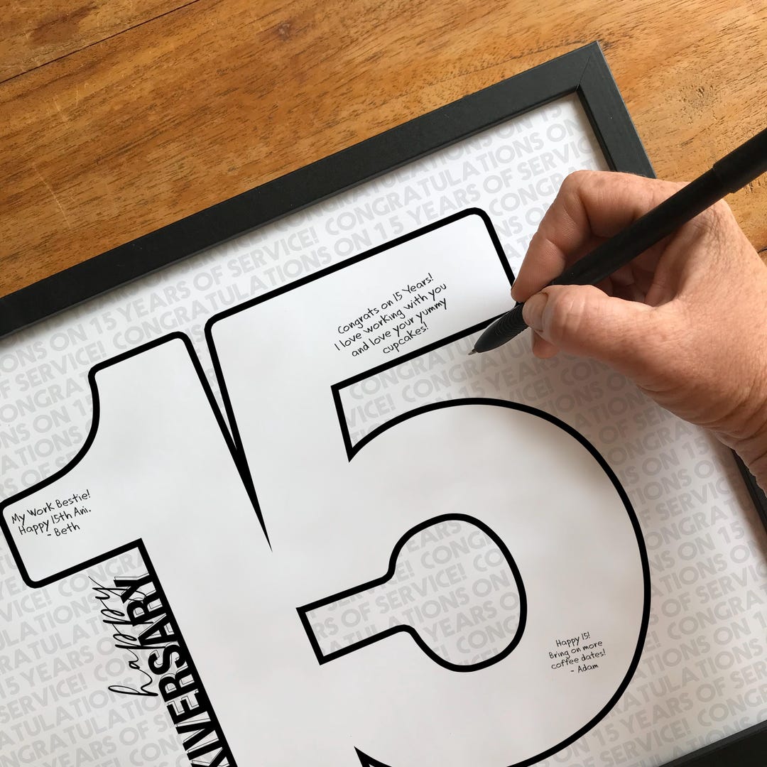 15th Work Anniversary Card Alternative for Employee Co-worker Boss ...