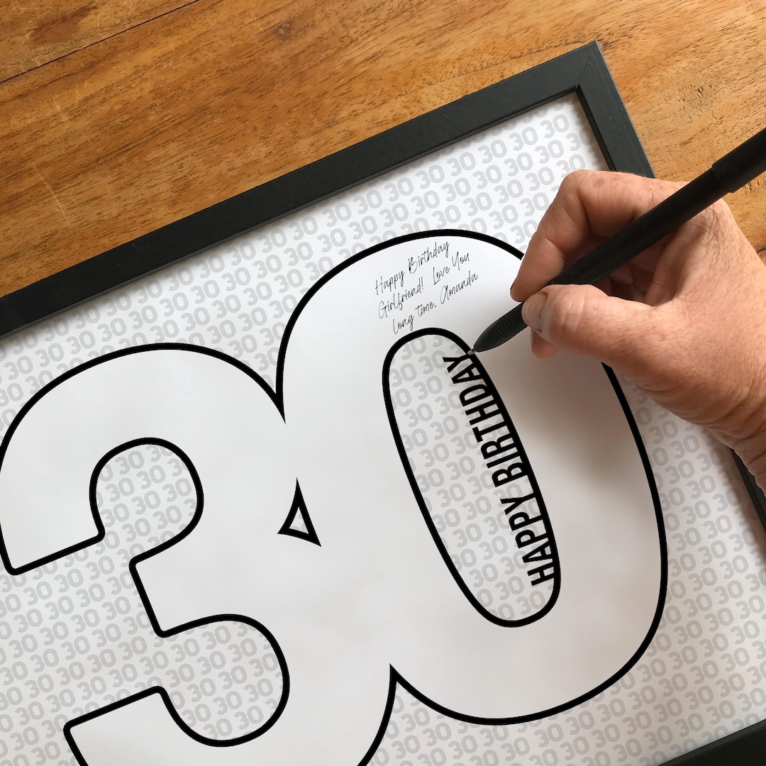 30th Birthday Guest Book Poster: Writeable Party Decoration, DO1 ...