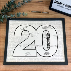 20th Work Anniversary Card Alternative | Employee Co-worker Boss ...