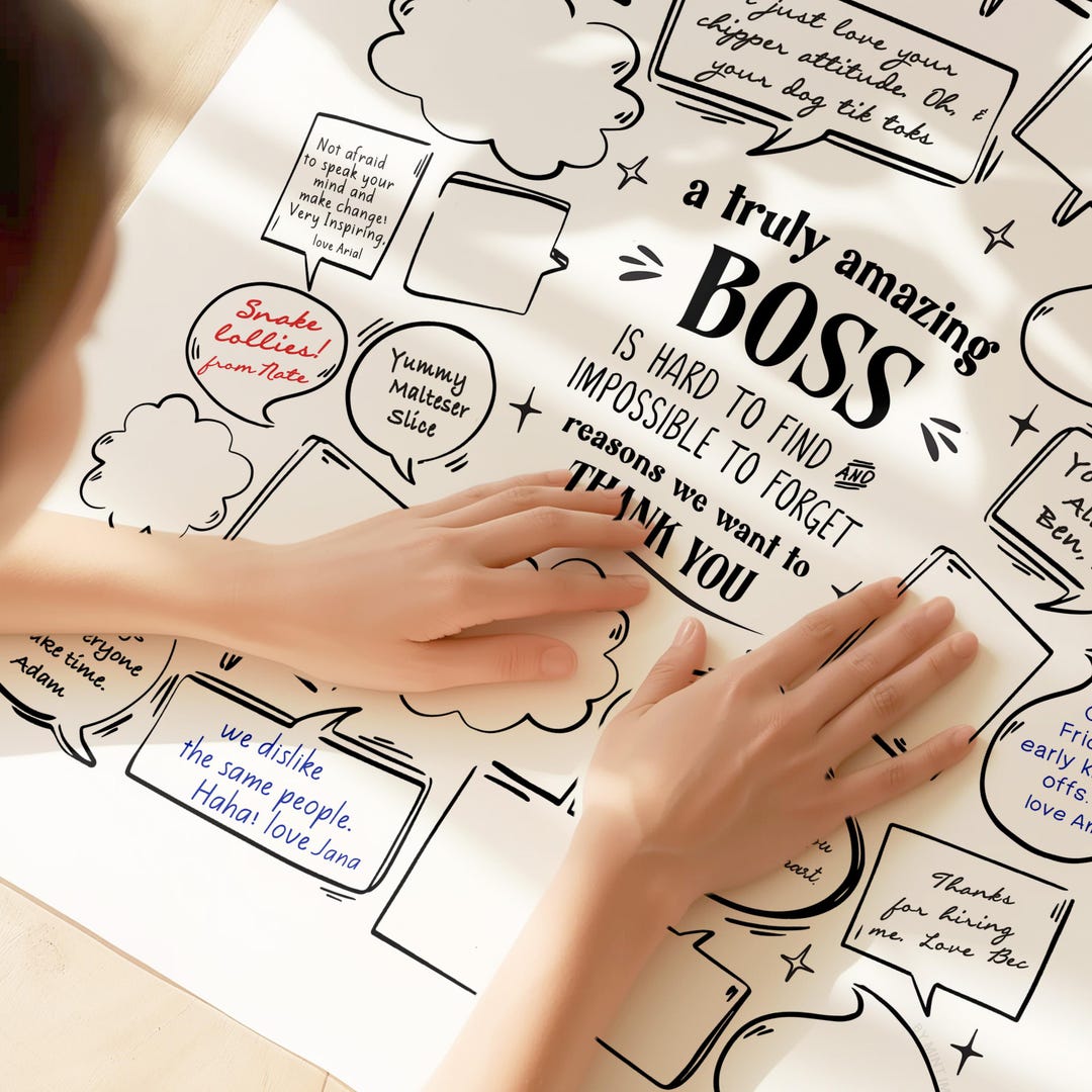 Boss Gift Card Alternative, Printable Thank You Poster to Write ...