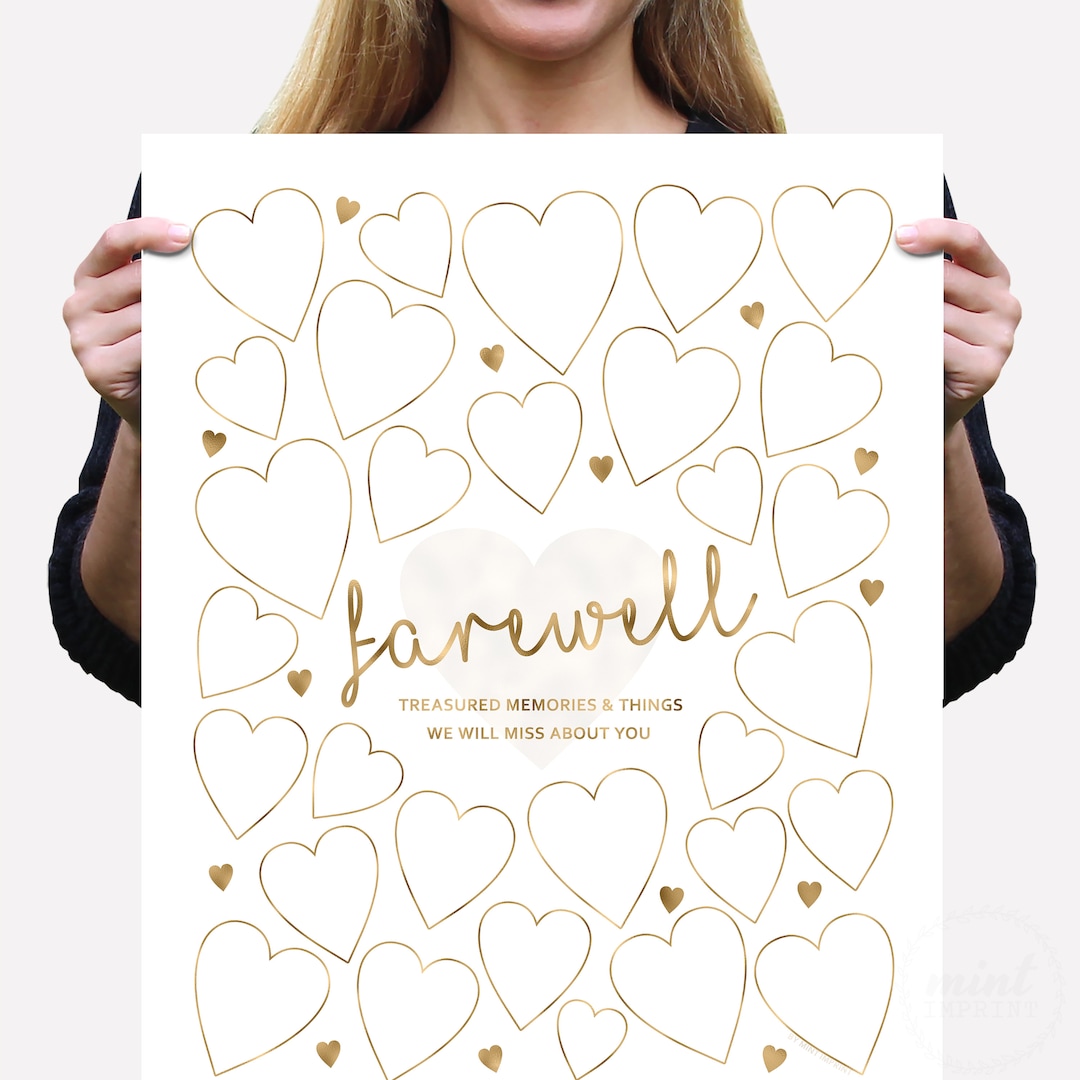 Employee Leaving Gift, Printable Message Poster Gold, Treasured ...