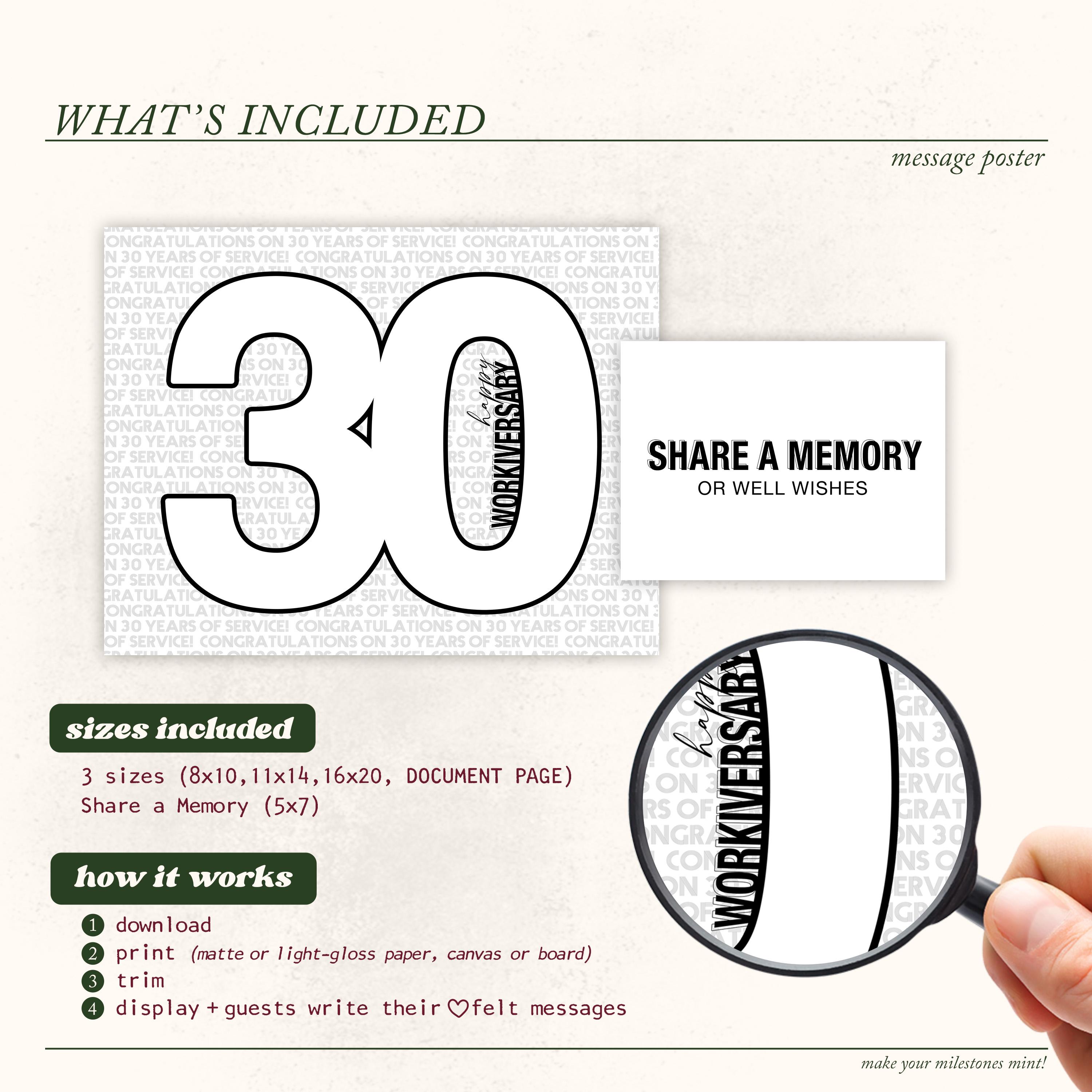 30th Work Anniversary Card Alternative | 30 Years Service | Happy ...