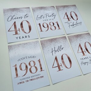 Rose Gold Decorations 40th Birthday Printable 40 Birthday - Etsy