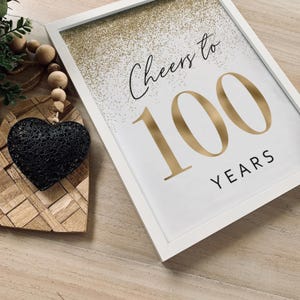 100th Birthday Party Signs Gold Decorations Printable Signs for Women's ...