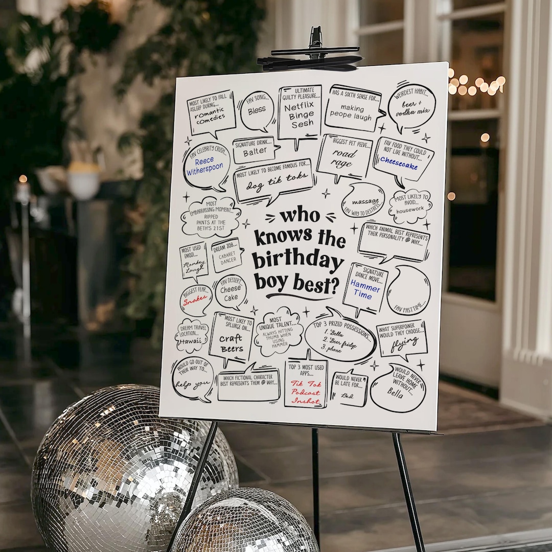 Who Knows the Birthday Boy Best, Fun Trivia Quiz Game for Men or Boy ...