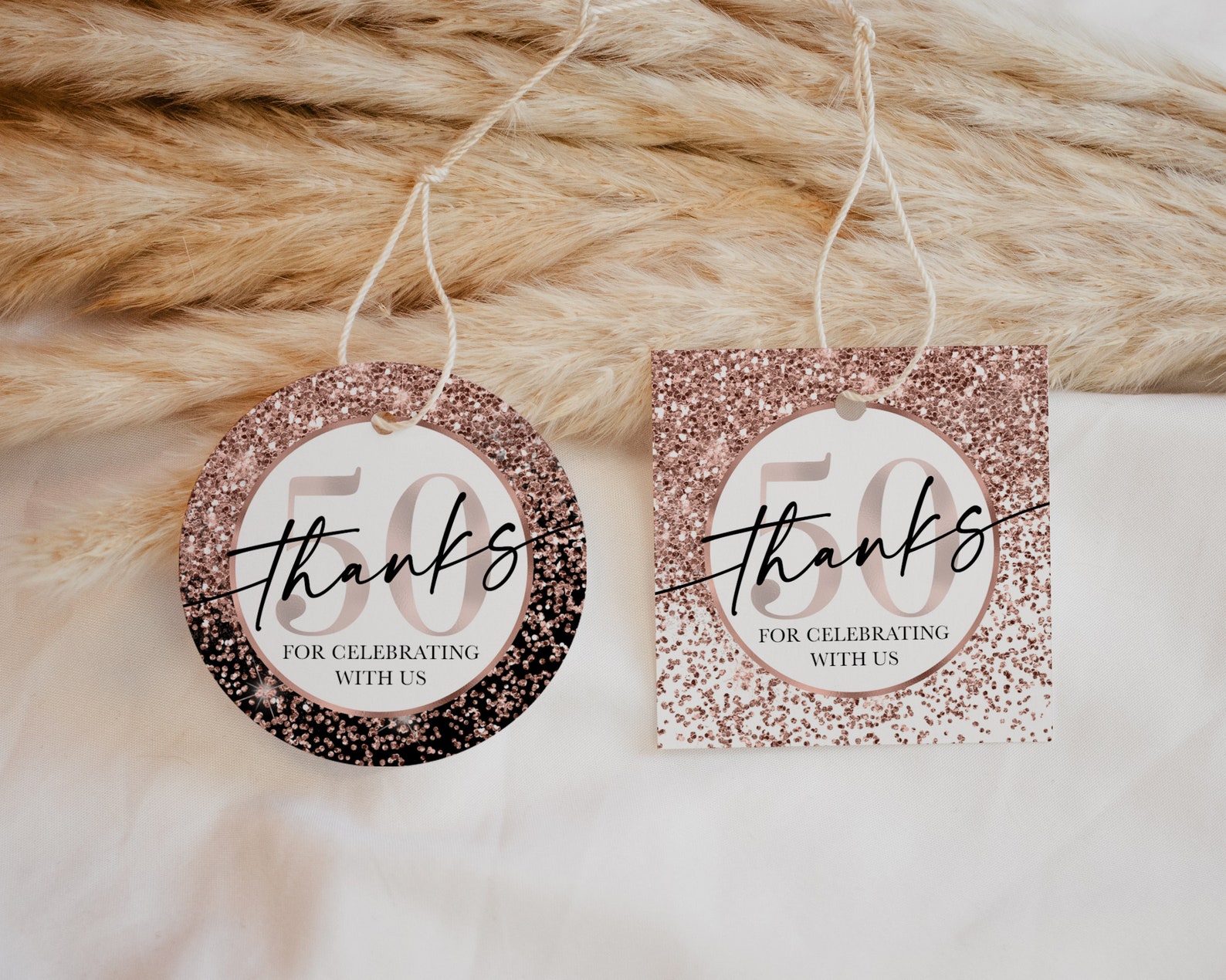 Rose Gold 50th Birthday Party Decorations Printable 50 - Etsy